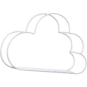 FRECI Metal Wall Hanging Storage Shelf Cloud-Shaped Wall Mount Hanging Organizer Suit for Bookshelf/Bathroom Storage Home Supplies - White