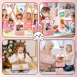 Syahro Mini Claw Machine with Music, Containing Plastic Toys, Gashapons, Dispenser & Plush Toys, Funny Game and Gift for Party, Mini Candy Vending Machine for Girls and Boys Ages 3-6, 4-8