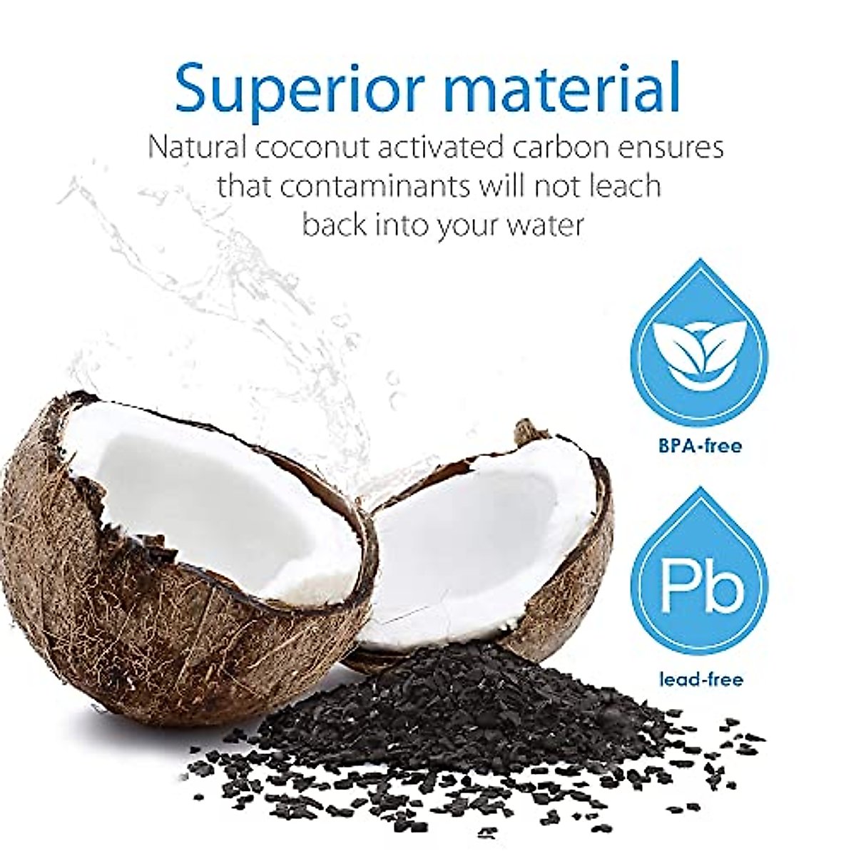 Waterdrop Whole House Water Filter, Carbon Filter, Reduce Iron & Manganese Filter Cartridge, Replacement for GE GXWH40L, FXHTC, Ispring, Culligan RFC-BBSA, Whirlpool, Any 10" x 4.5" System, 5 Micron