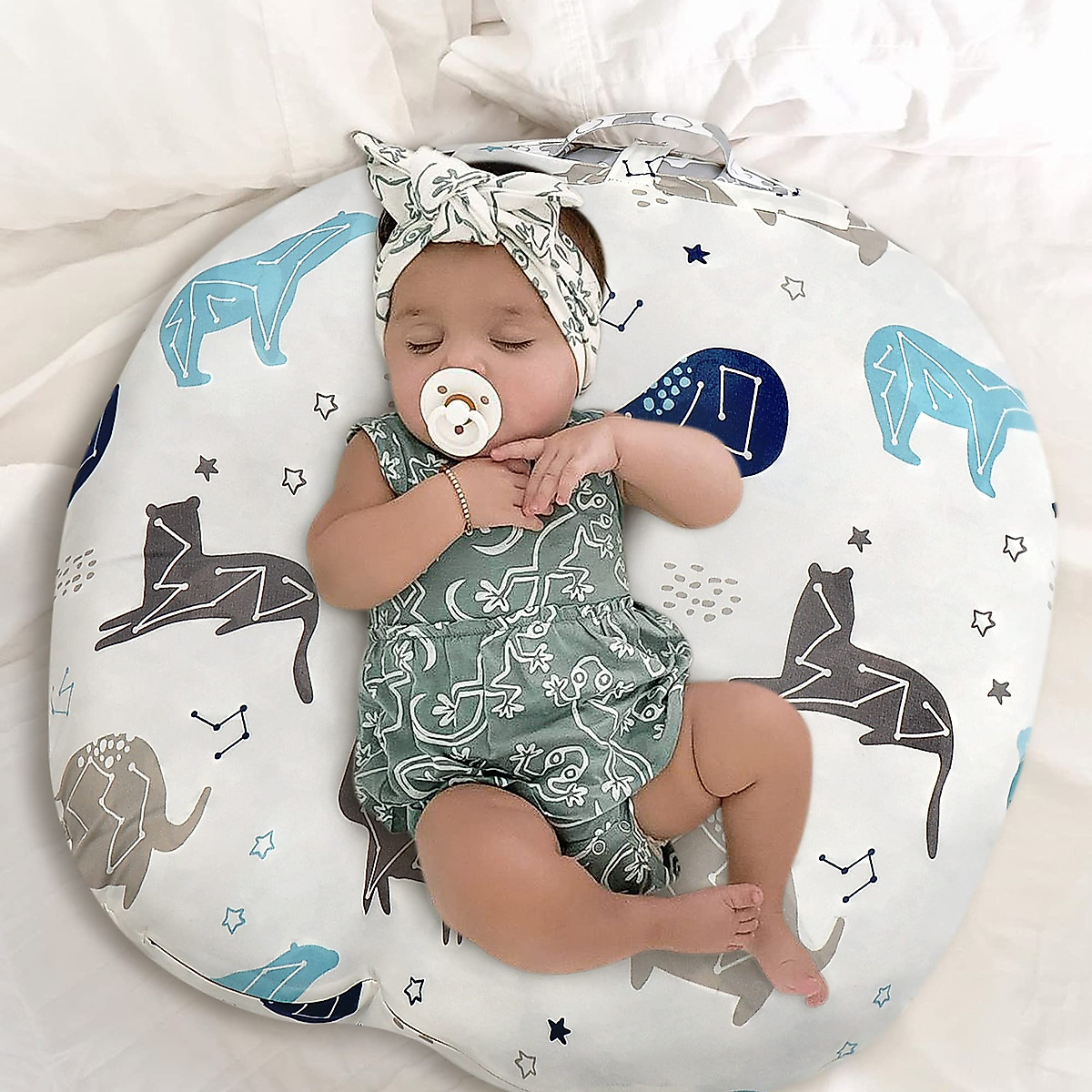 BROLEX Stretchy Newborn Lounger Cover 2 Pack Sung Fitted Removable Slipcover, Ultra Soft Breathable,Space Planet