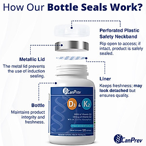 CanPrev D3 & K2 - Organic Coconut Oil (120 softgels)