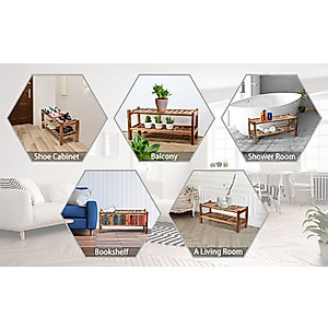 Bambu Masster Shoe Rack,100% Natural Acaia Wood Shoe Rack,Entryway Shoe Rack,Stackable,Small Shoe Rack,Shoes Rack,Shoe Stand Free Standing Shoe Racks.