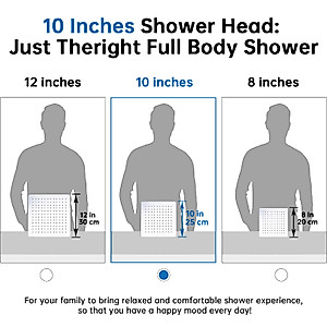 G-Promise Rain Shower Head with 13" Adjustable Extension Arm | High Pressure All Metal Rainfall Showerhead | 10" Luxury Modern Look Square Large Waterfall Showerhead (Chrome)