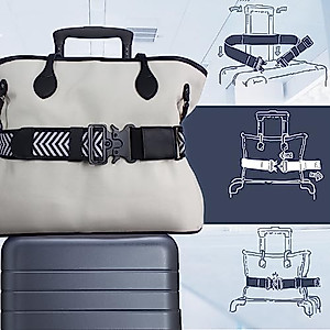 Travel Belt for Luggage - Stylish & Adjustable Add a Bag Luggage Strap for Carry On Bag - Airport Travel Accessories for Women & Men (Rocket)