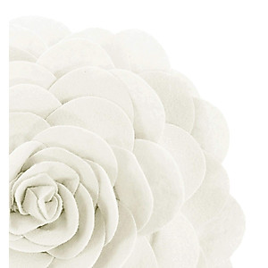 Fennco Styles Eva's Flower Garden Decorative Throw Pillow Cover 16" Round - Ivory Floral Accent Pillow Case for Home, Couch, Bed, Living Room, Holiday and Office Décor