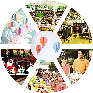 Azowa Big Size Hot Air Balloon Decorations Blue Paper Hanging Garlands Pack of 4