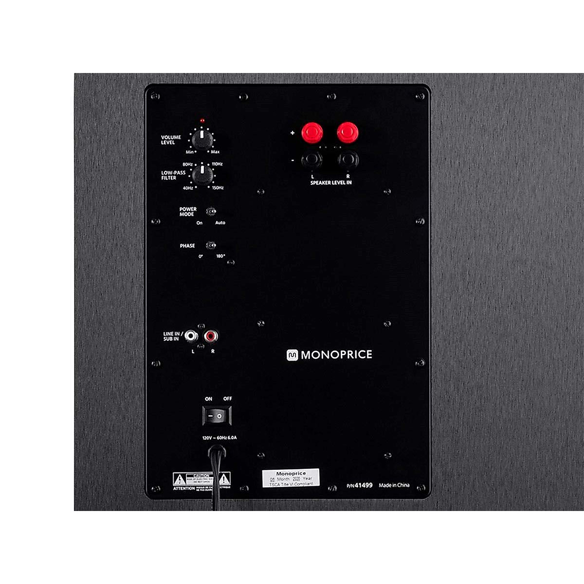 Monoprice SW-15 600 Watt RMS (800 Watt Peak) Powered Subwoofer - 15-Inch, Ported Design, Variable Phase Control, Variable Low Pass Filter, for Home Theater