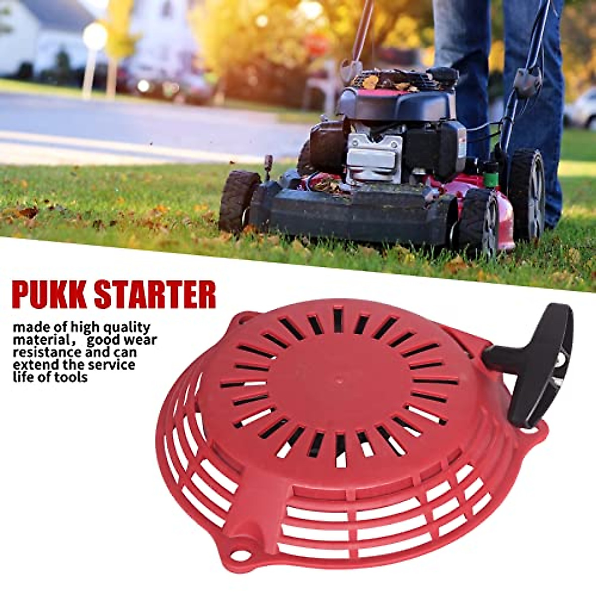 Gashwer Recoil Starter Pull Start Compatible with Honda GC 130/160 GCV 130/160 4hp 5hp 6hp 6.5hp EN2000 Hru19 GC135 GC160 Parts Generator Engine Motor Replace 28400-Zl8-023ZA RED