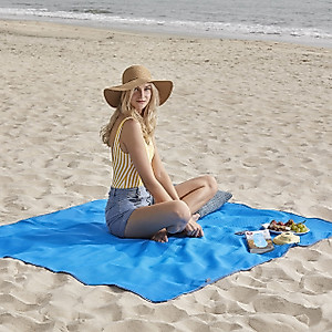 CGEAR Sandlite – Patented Sand-Free Beach Mat – Multi Use Outdoor Camping Mat, Picnic Blanket, Exercise Stretching Mat – Rollup Compact - Sky Blue (Medium)