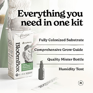 NuBlume Organic Lion's Mane Mushroom Grow Kit | Grow Your Own Fresh Gourmet Mushrooms at Home | Edible Indoor Mushroom Growing Kits Great Gift