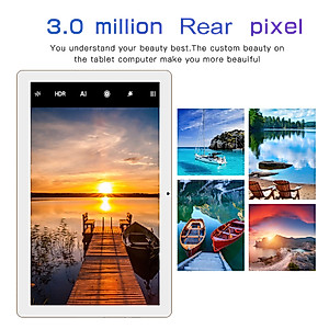 Upgrade 10.1 Inch Ultra-Thin HD Tablet Computer, 10 Core IPS HD Screen, WiFi, Bluetooth, Android Voice Call, Game Tablet, Front and Back Dual Camera, Gift for Family