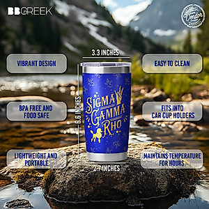BBGreek Sigma Gamma Rho Sorority Paraphernalia - SGRHO - Official Vendor - 20 oz Stainless Steel Insulated Tumbler - Poodle