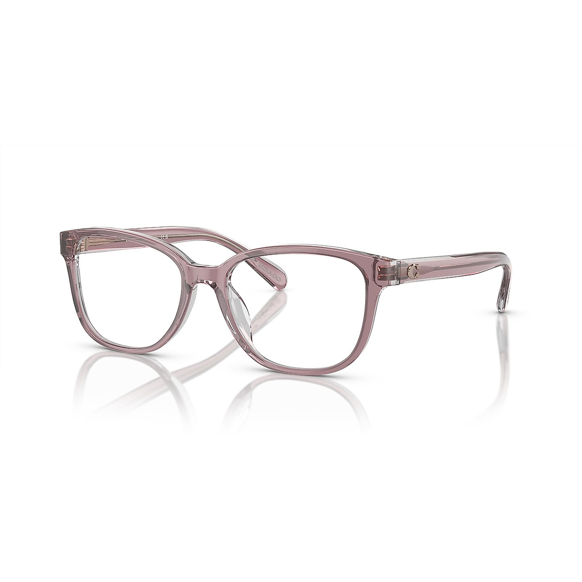 Coach HC6224U Universal Fit Prescription Eyewear Frames, Transparent Rose/Blush/Demo Lens, 53 mm