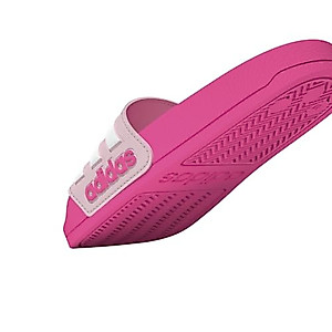 adidas Adilette Shower Slide Sandal, Clear Pink/White/Lucid Pink, 3 US Unisex Little Kid