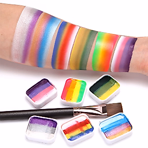 SPRINGSKY 39 Colors Face Paint Kit For Kids: Professional Face Painting Kit with 6 Stencils and 13 Brushes - Water Activated Facepaint Makeup Kit - Non Toxic Face Paint for Halloween and Christmas