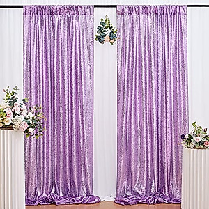 Backdrop Curtains Shimmer Backdrop 2ftx8ft Lavender Curtains 2 Packs Backdrop for Birthday Party Glitter Curtains Backdrop Decorations