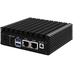 CWWK X86-P2 Fanless Mini PC J4125 Quad Core 2X i226-V 2.5G Nics Firewall Computer NVMe 2xUSB3.0 Industrial Soft Router. (8G RAM 128G SSD)