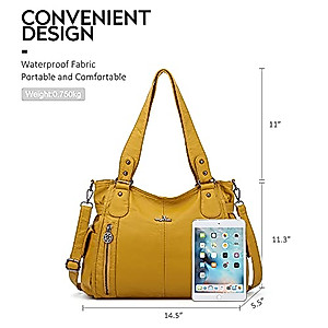 Handbag Hobo Women Shoulder Bag/Handbag Roomy Multiple Pockets Fashion PU Tote, Yellow