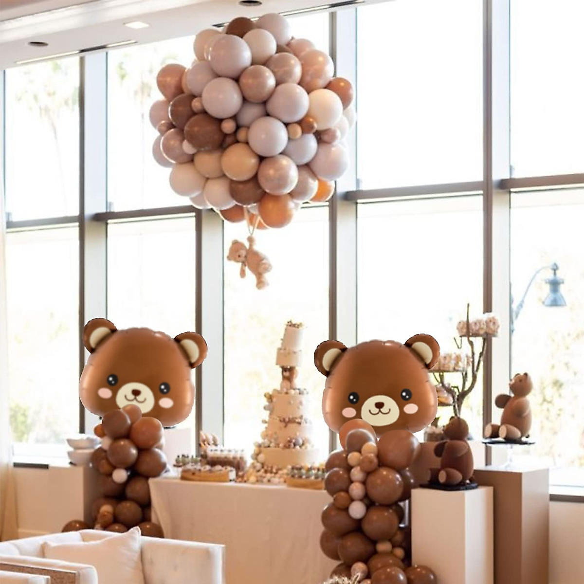 Bear Balloons Teddy Bear Baby Shower Decorations We Can Bearly Wait Bear Theme Birthday Party Supplies 4 Pcs