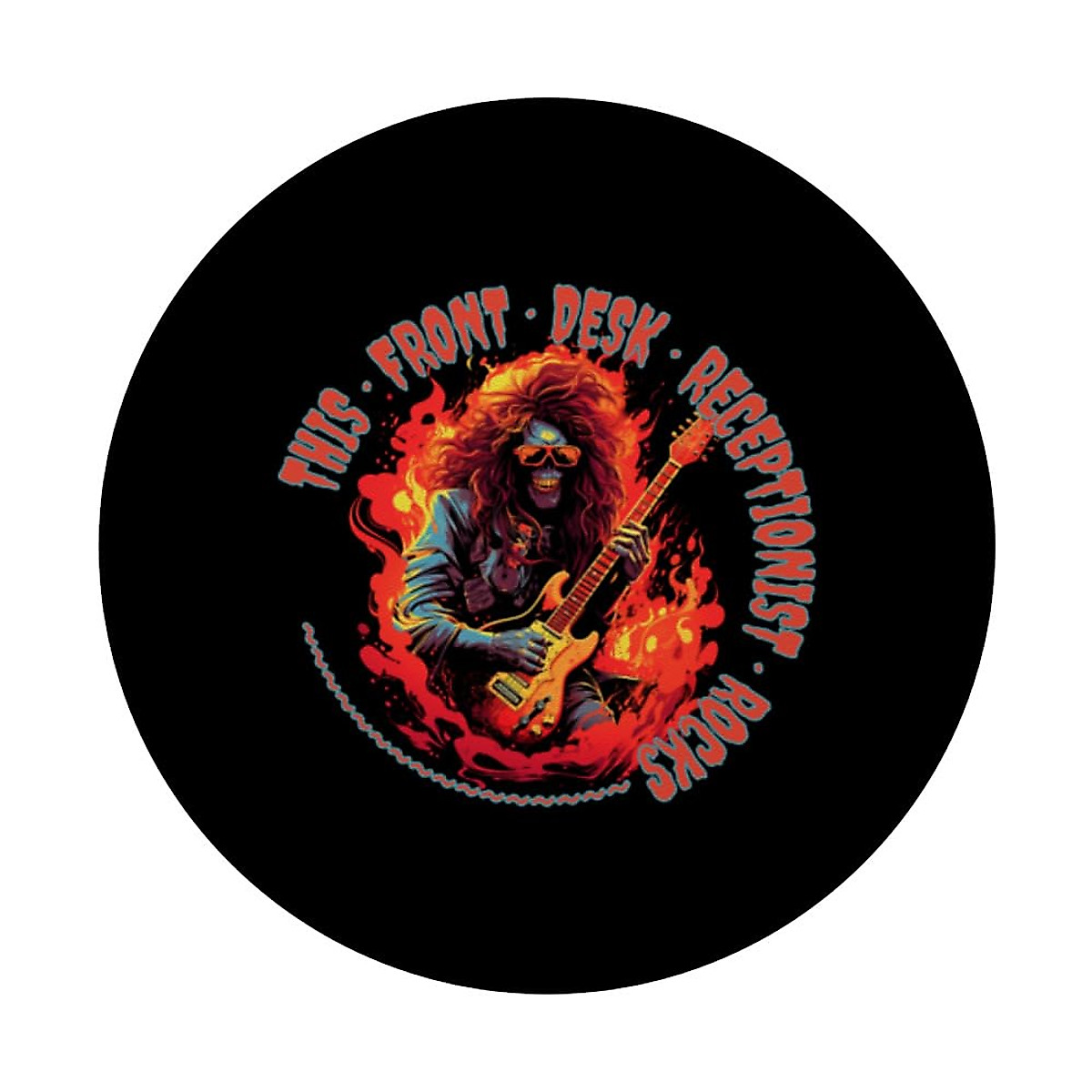 This Front Desk Receptionist Rocks Funny Musician PopSockets Standard PopGrip