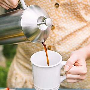 Frieling Double-Walled Stainless-Steel French Press Coffee Maker, Brushed, 23 Ounces