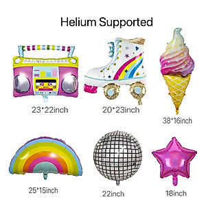 Rainbow Retro Party Balloons Kit for Hot Pink Girls Birthday Party,Baby Shower,Princess Themed Decorations