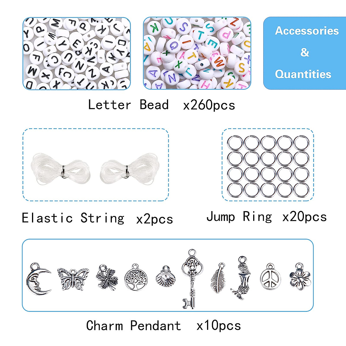 GREENTIME 45000pcs 2mm Seed Beads for Jewelry Making Kit Small Beads 11/0 Rainbow Beads with Letter Beads, Jump Rings & Charms Pendants for DIY Crafts Bracelets Necklaces Rings Waist Beads kit