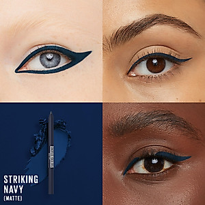 Maybelline TattooStudio Long-Lasting Sharpenable Eyeliner Pencil, Glide on Smooth Gel Pigments with 36 Hour Wear, Waterproof, Striking Navy, 1 Count