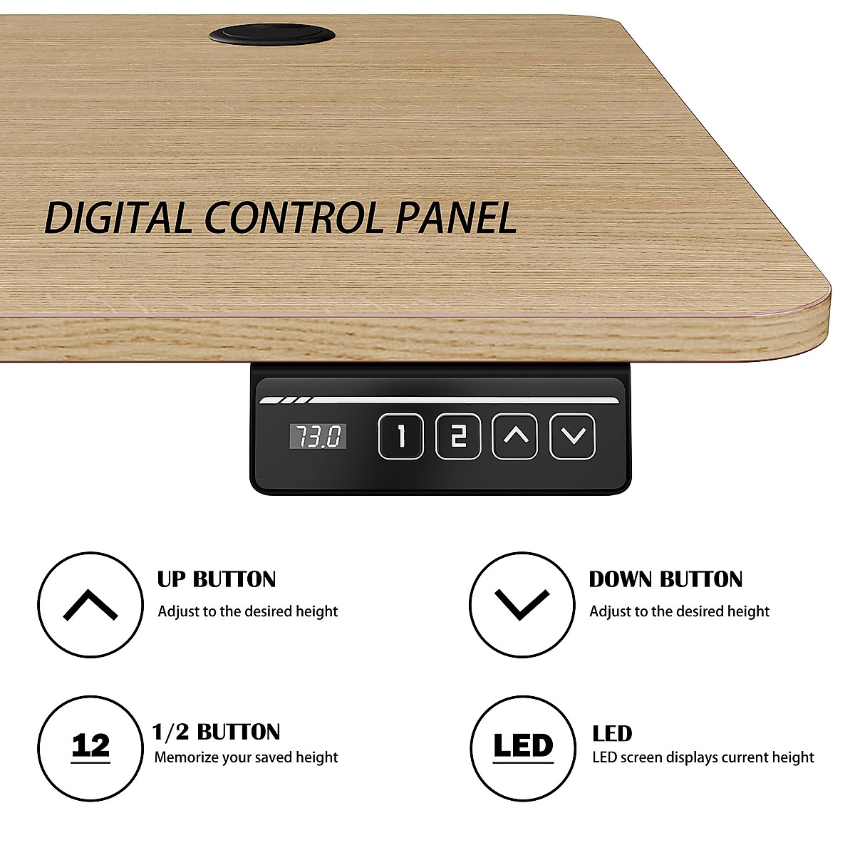 Meilocar Height Adjustable Electric Standing Desk, Sit Stand Computer Desk with Memory Controller, Home Office Desk Computer Workstation 48" x 24" Tabletop (White Top + White Frame)