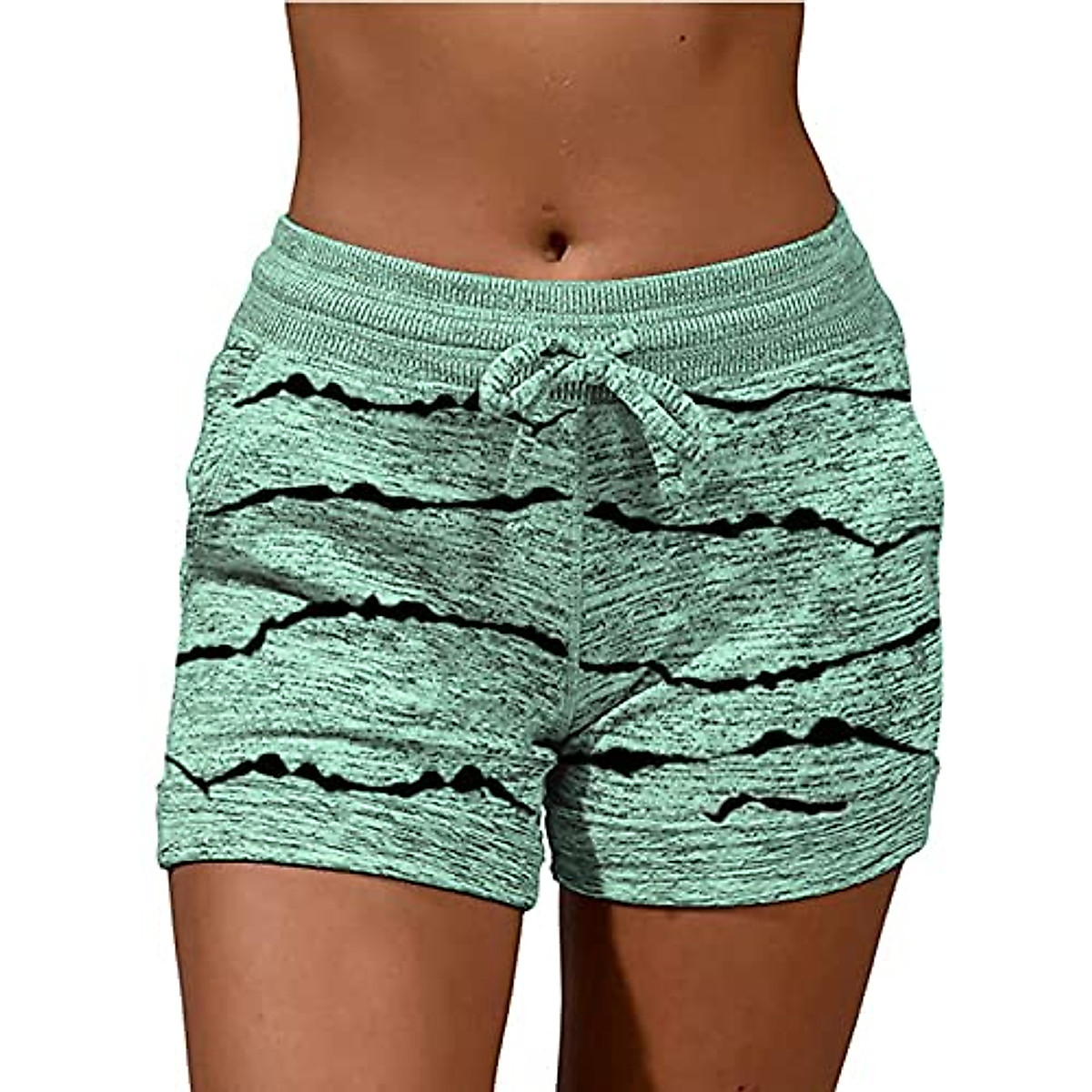 Bravetoshop Women's Athletic Shorts Summer Workout Running Gym Shorts Casual Comfy Lounge Shorts (Green,M)