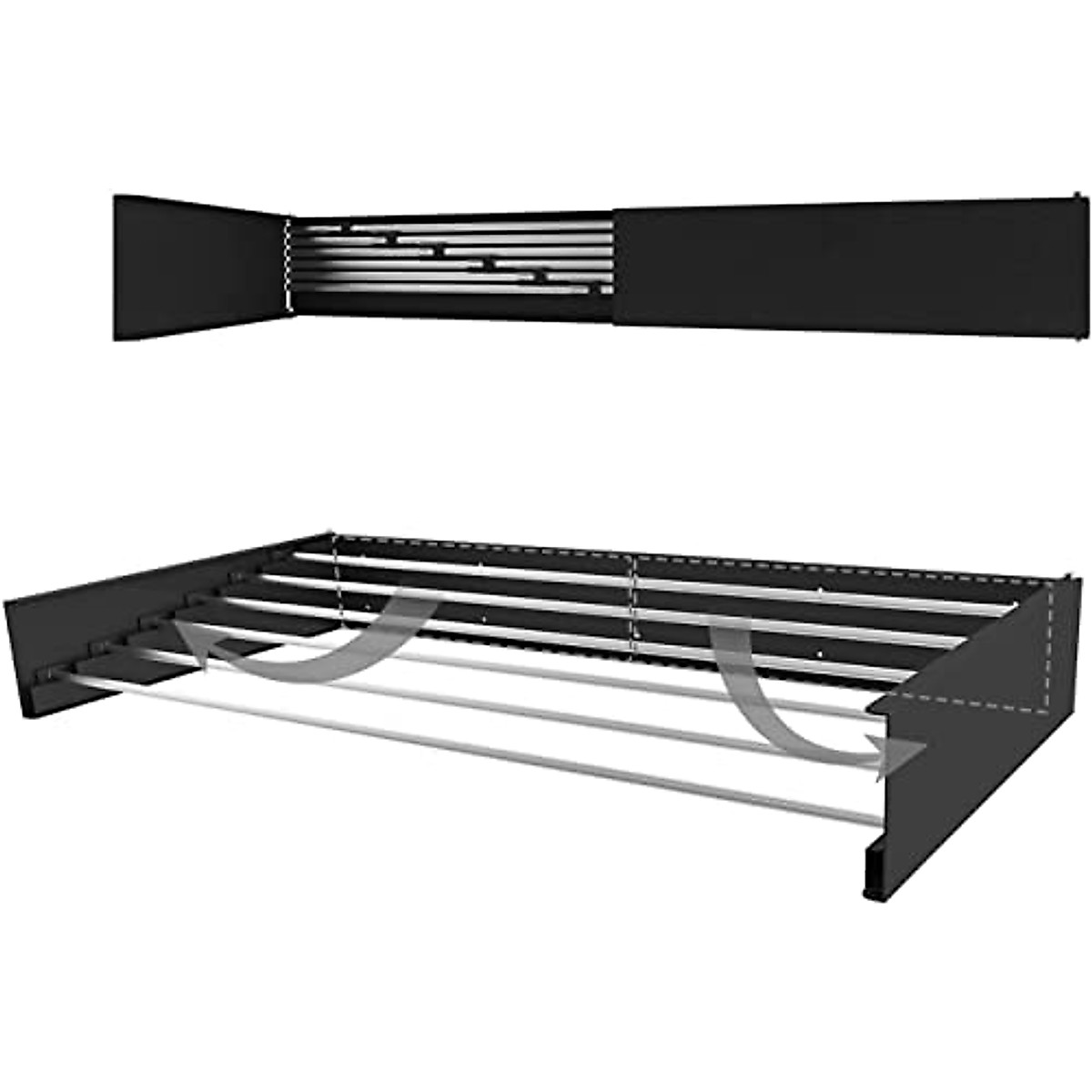 NEBU Clothes Laundry Drying Rack 40”- an Elegant Wall-Mounted Hanger, Folding Stainless Steel Collapsible, Space Saver with 20 Linear feet, Drying Capacity 40lbs