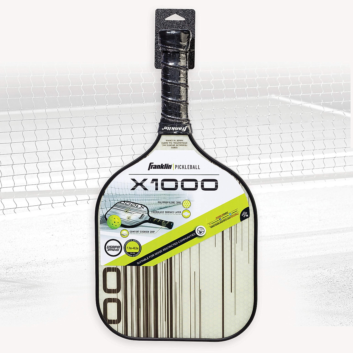 Franklin Sports Pickleball Paddle - X-1000 Polypropylene Core Pickleball Racket - Official USA Pickleball (USAPA) Approved Pickleball Paddle - Lightweight Pro Racket - 8mm Thick Core,White