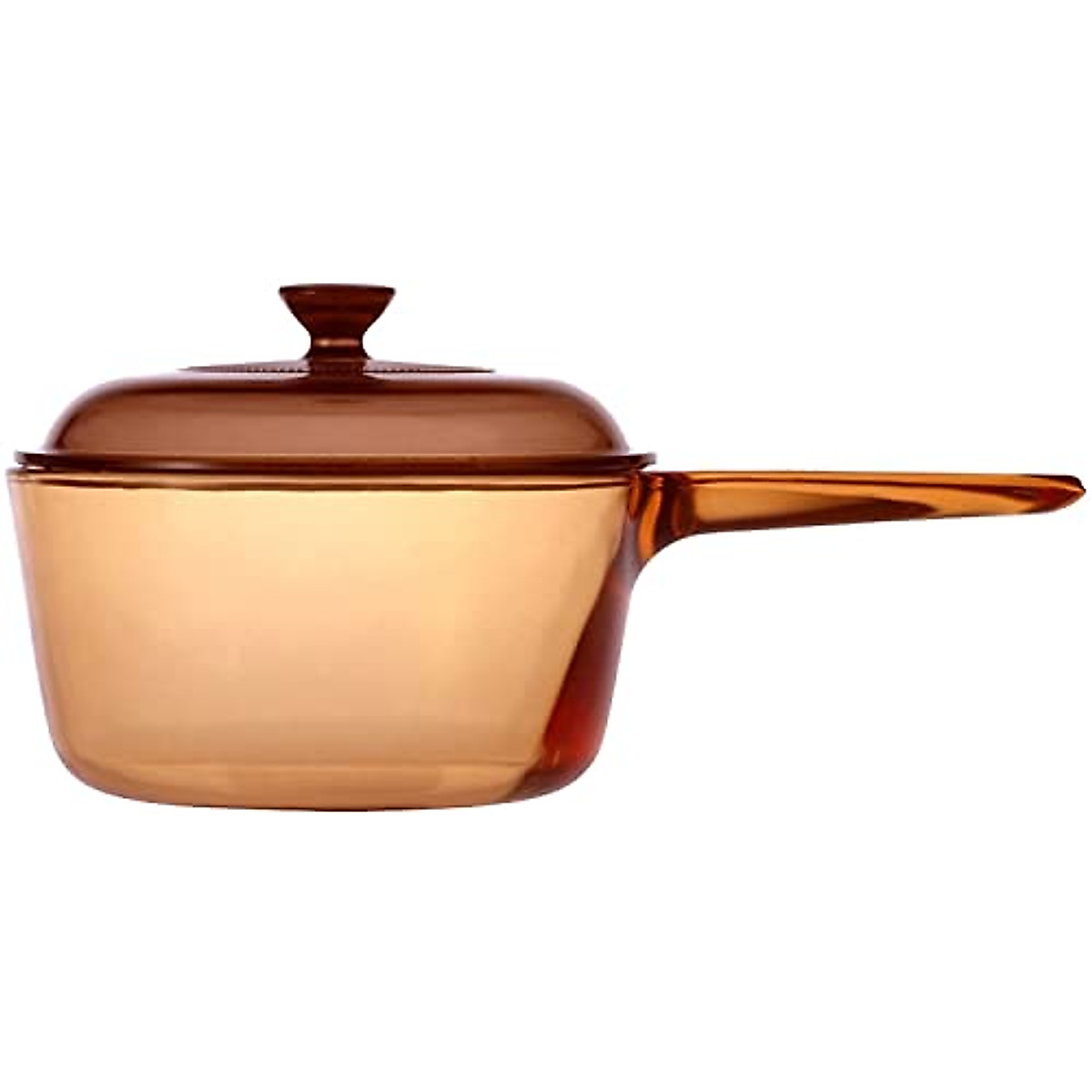 Vintage Corning Visions 1.5L Amber Sauce Pan with Lid