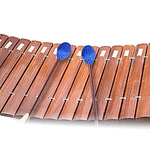 Vankcp 2 Pair Marimba Mallets Medium Blue Hard Yarn Head Keyboard Marimba Mallets for Percussion Marimba Playing Glockenspiel Marimba (Style 2)