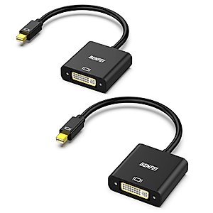 BENFEI Mini DisplayPort to DVI 2 Pack, Gold-Plated Mini DP to DVI (Thunderbolt Compatible) Male to Female Adapter Compatible with MacBook Air/Pro, Microsoft Surface Pro/Dock, Monitor, Projector