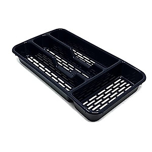 PLASTIFIC Large CUTLERY TRAY Utensils Spoon Fork Holder Flatware Organiser for Kitchen Organiser Strong Plastic Drawer Sliding Tidy (33 x 17.5 x 4.3 slim )