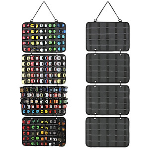 KISLANE Hanging Display Case for Toy Car, 4 in 1 Storage Compatible with Toy Car Hanging Storage Organizer Fit for 100 Matchbox Car, Monster trucks