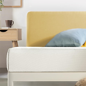 Best Price Mattress 14 Inch Metal Platform Bed Frame, Heavy Duty Steel Slats, White, Full (SPSC-14WH-F) & Full Mattress 6 inch Bed-in-A-Box, Green Tea Memory Foam White