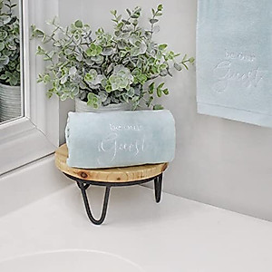 AuldHome Guest Towels (Set of 2, Green); Be Our Guest Monogrammed Hand Towels