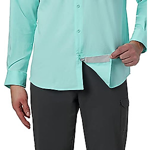 Columbia Men’s PFG Blood and Guts III Long Sleeve Shirt, Stain & Water Resistant , Gulf Stream ,Large