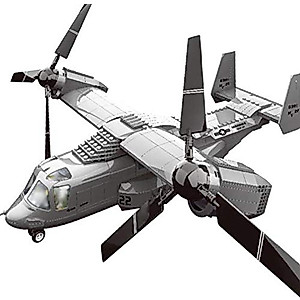 Bell Boeing V-22 Osprey Tiltrotor Aircraft Fighter Model Well Detailed Building Blocks Brick Building Set Aircraft Model Building Toy Plane Helicopter Toy Bricks Set - For Teens and Adults