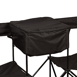 Trademark Innovations Sideline Bench, 6 Seater, Black