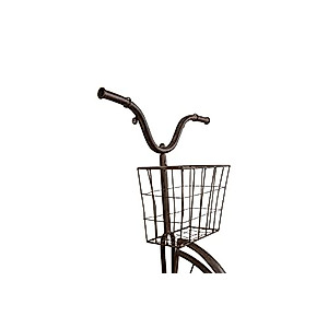 Creative Co-op DA6000 Iron Bike Shape Wall Decor with Basket, Rust
