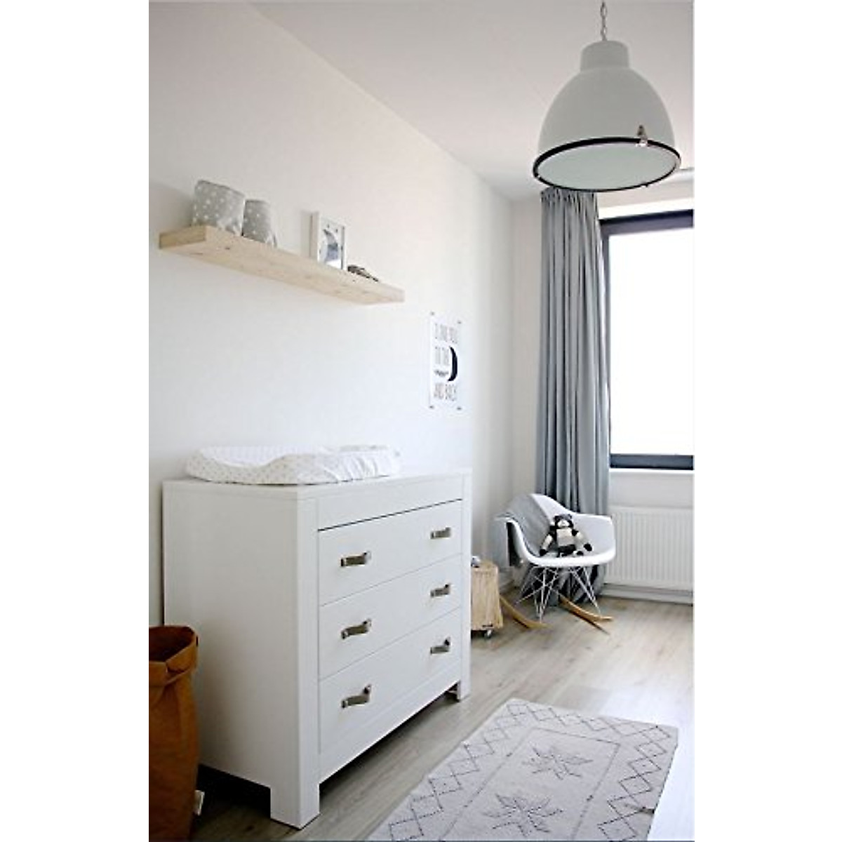 2xhome Modern Rocking Chair with Molded Plastic Armchair Shell and Wooden Rocker Legs