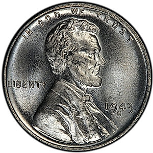 1943 S LINCOLN STEEL WHEAT PENNY