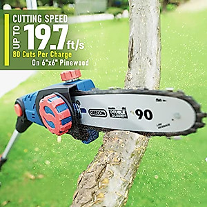 Enhulk Cordless Pole Saws for Tree Trimming, 13-Foot MAX Reach, 8-Inch Power Pole Saw 19.7 ft/s Cutting Speed With 20V 4.0Ah Li-ion Battery, Quick Charger, Oregon Bar for Pruning, Delimbing, Bucking