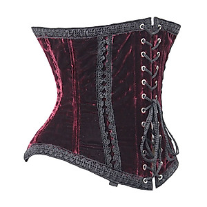luvsecretlingerie Heavy Duty 26 Double Steel Boned Waist Training Velvet Underbust Tight Shaper Corset #8023-VE