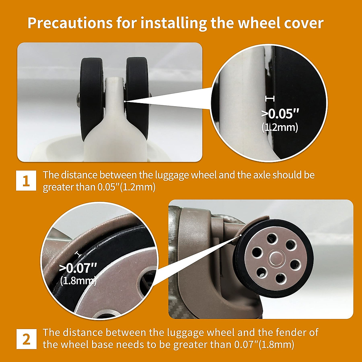 uinhuine 9Pack Luggage Suitcase Wheels Cover Carry on Luggage Wheels Cover for most 8-spinner Wheels Luggage Sets