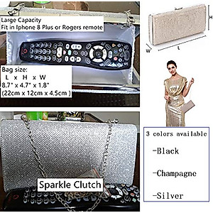 Womens Vintage Bag Envelope Clutch Silver Evening Handbag For Cocktail/Wedding/Party (Silver)