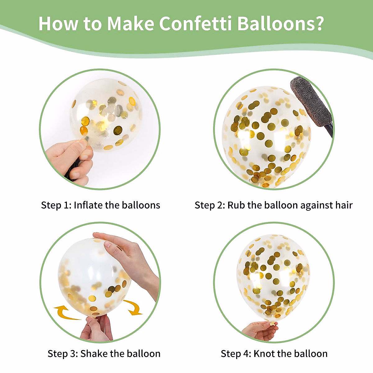 RUBFAC 65Pcs 12 Inches Sage Green Gold Confetti Balloons Kit, Green White Metallic Gold Party Balloons with Ribbons for Birthday, Wedding, Baby Shower, Graduation, Eucalyptus Party Decorations